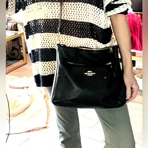 Coach | Bags | Coach Square Black Leather Shoulder Bag Crossbody Bag ...